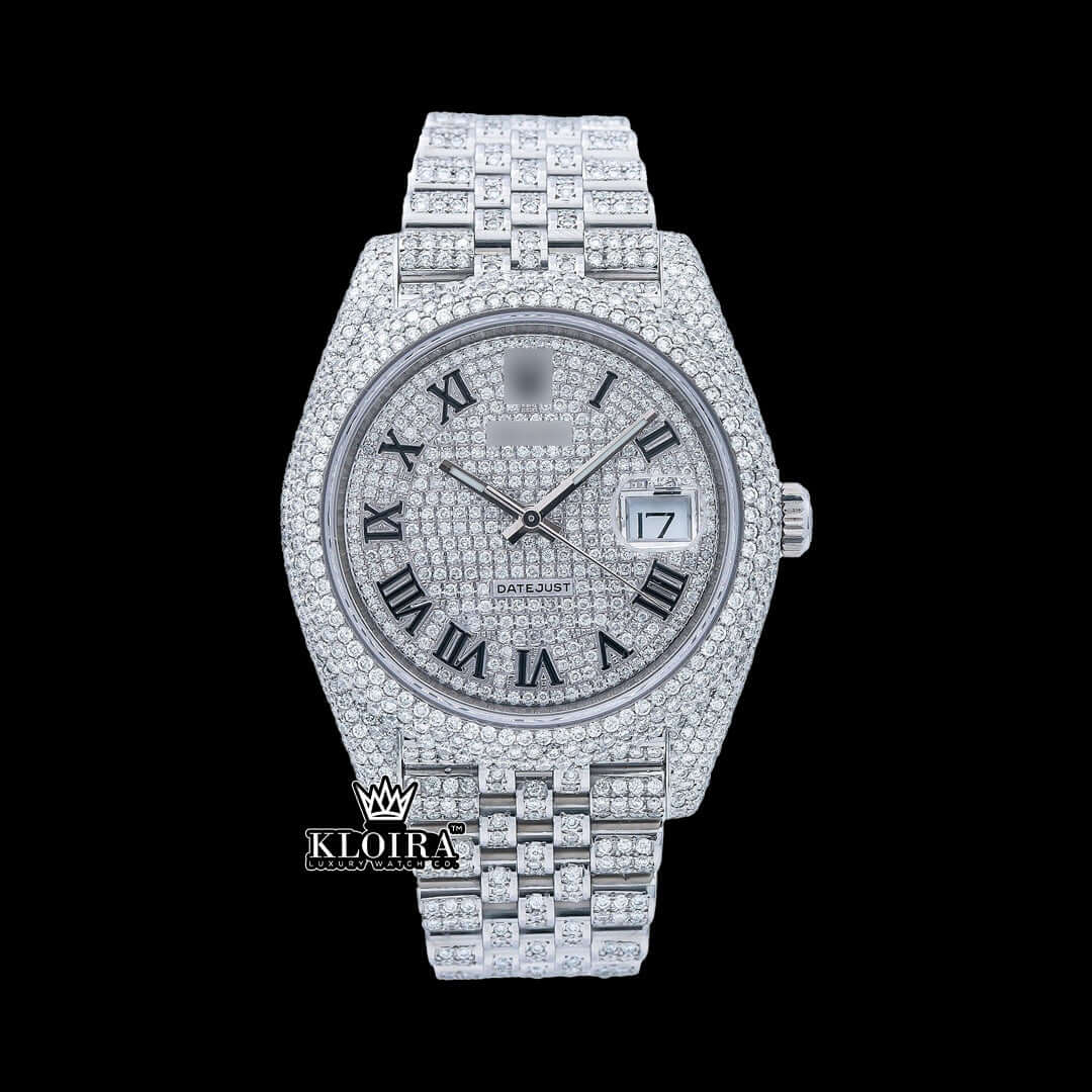 Eternity Moissanite Diamond Watch 14K Gold VVS 20 Carat 42mm