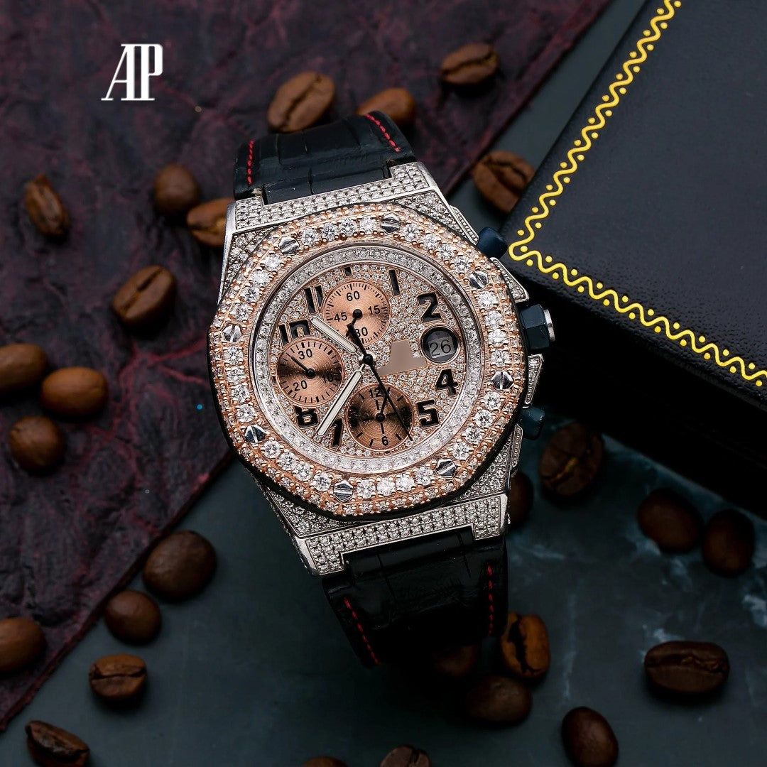 Moissanite AP Watch Iced with VVS Diamonds Custom Design